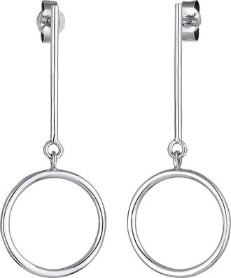 Elli Ohrringe Damen Kreis Anhänger Geo Minimal Basic in 925 Sterling Silber