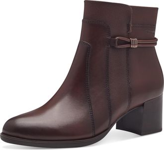 Tamaris COMFORT Damen Stiefeletten mit Absatz mit Rei&szlig;verschluss Blockabsatz, Braun (Chestnut), 40 EU