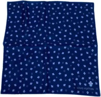 Louis Vuitton unisex, Pre-owned, Bleu, Taille: ONE Size Mouchoir de soie Pre-owned