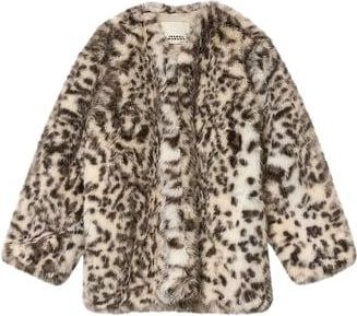 Isabel Marant Manteau court Aglae effet fourrure
