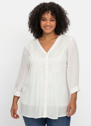 Sheego Klassische Bluse Longbluse 3/4-Arm