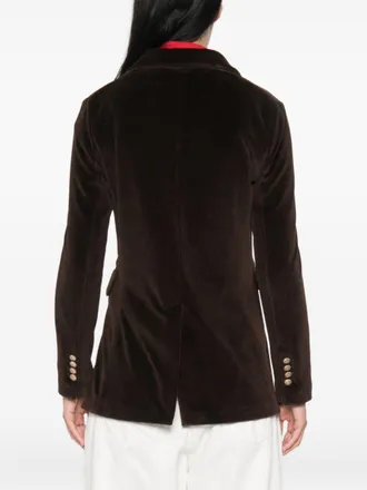 Circolo 1901 Velvet Double-Breasted Blazer - Brown