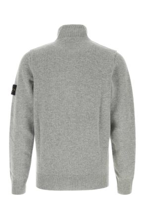 Stone Island LS Polo Sweater - Gray