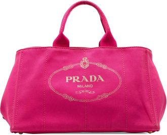 Prada Hobo Bags - Large Canvas Canapa Logo Satchel - Gr. unisize - in Gold - f&uuml;r Damen