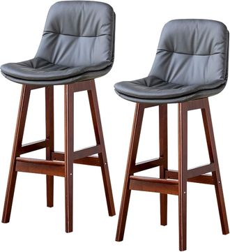 Generic 24/28 Zoll hohe Barhocker, Esszimmerst&uuml;hle mit R&uuml;ckenlehne aus Kunstleder f&uuml;r K&uuml;cheninsel, Kneipe