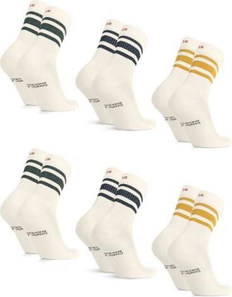 Danish Endurance Chaussettes de Tennis en Coton, Respirantes & Renforc&eacute;es, Homme Femme, Lot de 3 ou 6, Multicolore (2xBlanc cass&eacute;/Vert fonc&eacute;, 2xBlanc cass&eacute;/Bleu marine