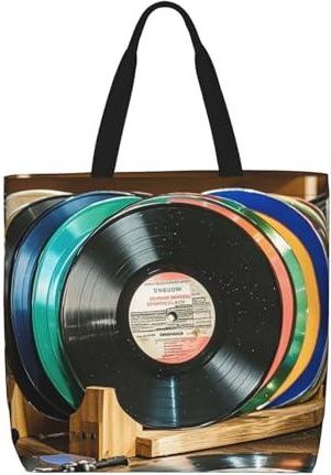 Generic Disques Vinyles Sac A Main Femme Pliable Sacs D&eacute;contract&eacute; Sac Fourre-Tout Pour Quotidienne Gym Universit&eacute;