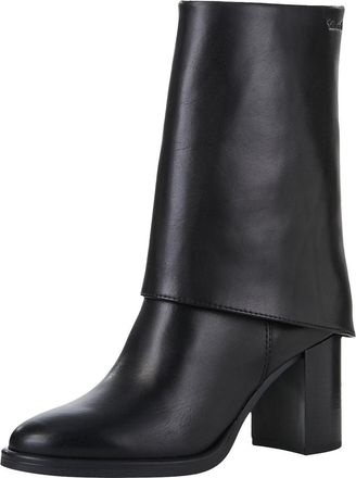 Tamaris Damen Absatzstiefelette Leder Blockabsatz bequem; BLACK, EU 38