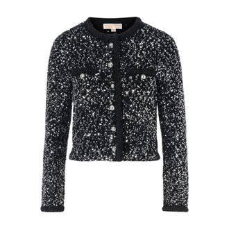 Michael Kors Sequin-Jacke mit Druckkn&ouml;pfen - - Knitwear - Damen - Schwarzk - S
