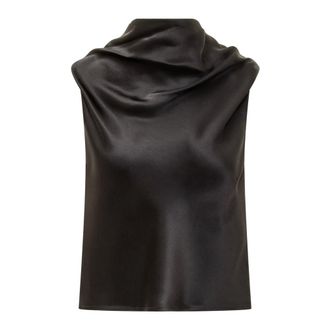 Pinko Pinko, Femme, Tops, Noir, Taille: 42 FR Adelita Satin Top