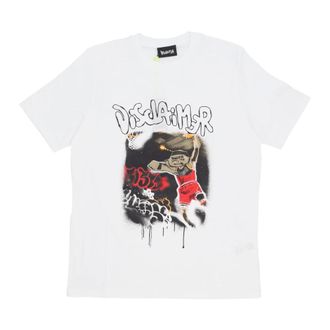 Disclaimer Wei&szlig;es Basketball Tee Kurzarm Baumwolle - - Tops - Herren - Wei&szlig; - L