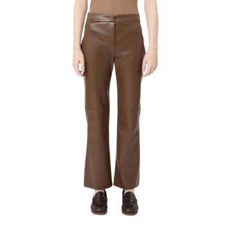 Max Mara Femme, Pantalons, Brun, Taille: 42 FR Leather Pantalons