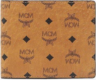 MCM Gefaltetes Portemonnaie in Visetos mit Kartenetui