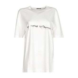 Ann Demeulemeester Femme, Tops, Blanc, Taille: 42 FR T-shirt Coupe Standard