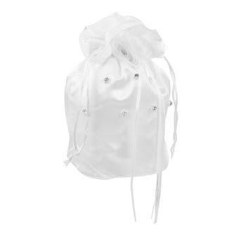 BESPORTBLE Paquet &agrave; Main de Mari&eacute;e en Satin Blanc D&eacute;corations en Perles et Cristaux Paquet Pr&eacute;sent de F&ecirc;te &Eacute;l&eacute;gant pour Mariage pour Bonbons et Petits Pr&eacute;sents A