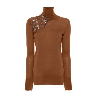 Ermanno Scervino Femme, Pulls, Brun, Taille: 36 FR Pull &agrave; col roul&eacute;