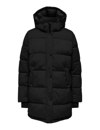 Only Damen ONLANN Premium Puffer Coat MID-Long OTW Mantel, Schwarz, L