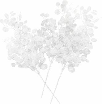 Loberon Deko-Blume 3er Set Tilly, filigran & naturnah, zarte Silberblatt-Nachbildung, Kunstblume, Dekoration, Eisendraht, Polyester, wei&szlig;