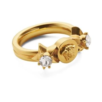 Versace Bague Metal Strass - Femme - Accessoires - Jaune - Taille: 56 MM
