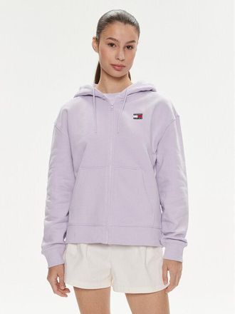 Tommy Jeans Sweatshirt Badge DW0DW17955 Violett Relaxed Fit