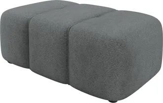 Mirjan24 Moderner Polsterhocker Furyn Boucle, Sitzhocker Hocker Sitzbank Fußbank Pouf Farbauswahl (Coral 80)