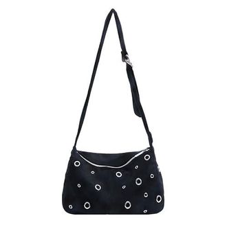 Generic Sac &agrave; bandouli&egrave;re r&eacute;tro en daim synth&eacute;tique pour femme, multi-usage, polyvalent, rivet, grande capacit&eacute;, voyage, rendez-vous, shopping, Noir, 400.00x2