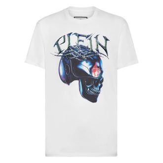 Philipp Plein T-shirt Rundhals SS Chrome - - Tops - Herren - Wei&szlig; - 2XL
