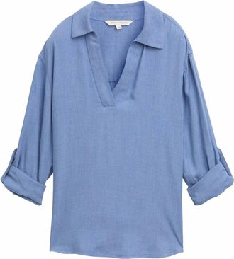 Tom Tailor Damen, Blusen & Hemden, Blau, SGr&ouml;&szlig;e