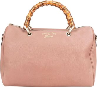 Gucci Crossbody Bags - Gucci Pink Leather Bamboo Handbag - Gr. unisize - in Gold - für Damen