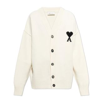 Ami Cardigan en laine - Homme - Pulls - Blanc - Taille: 3XL
