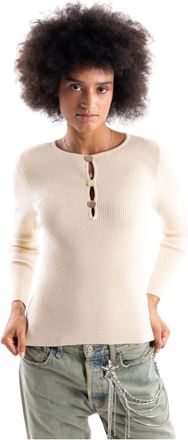 H2O Rundhals-Strickpullover - - Knitwear - Damen - Beige - S