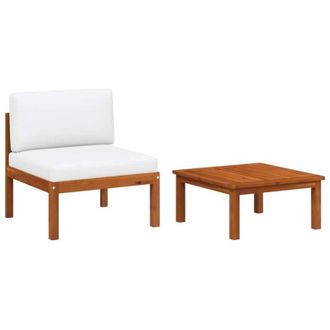 vidaXL Vidaxl - Salon de jardin 2 pcs avec coussins Bois dacacia solide