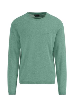 Fynch-Hatton Strickpullover FYNCH-HATTON, Herren, Gr. 4XL, grün (fern), Strick, Obermaterial: 100% Baumwolle, unifarben, regular fit taillenbedeckt, Rundhals, gera