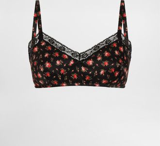 Dolce & Gabbana Bh Aus Seide Und Spitze Mit R&ouml;schen-print - Frau Unterw&auml;sche Mehrfarbig 4