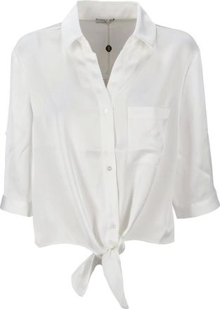 Fracomina Femme, Blouses et Chemises, Blanc, Taille: 44 FR Chemise Courte en Blanc