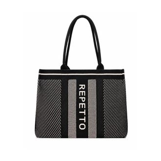Repetto Schwarz-wei&szlig;e geflochtene Tragetasche - - Bags - Damen - Grau - ONE SIZE