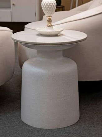 Dmora Couchtisch Rakaia 40x40x47h cm Wei&szlig; Zeitschriftenhalter