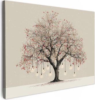 MuchoWow &copy; Weihnachtsdeko Bilder 70x50 cm Wohnzimmer Deko Modern Wandbild auf Leinwand Weihnachtsgeschenke Bild Schlafzimmer Room Decor Geschenke Lichterbaum -