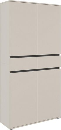 Xora Mehrzweckschrank, Anthrazit, Kaschmir, Holzwerkstoff, 8 Fächer, 2 Schubladen, 100x200x37 cm, stehend, Waschküche, Mehrzweckschränke