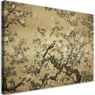 Feeby Tableau sur toile Oiseau abstrait Chinoiserie 90x60
