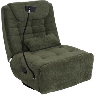 Hhg Relaxsessel HHG-311, TV-Sessel Fernsehsessel, drehbar Kippfunktion Handyhalterung, Stoff Chenille (260g/m&sup2;) gr&uuml;n