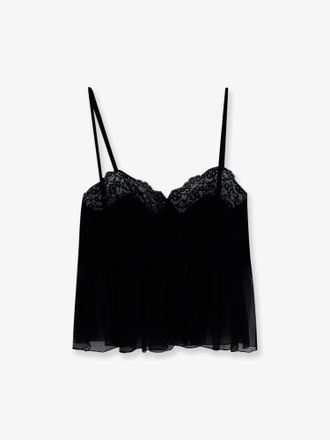 Chlo&eacute; Silk top with lace profiles - CHLOE - gender_Woman