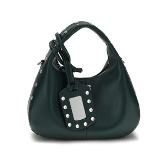 Ganni Mini Sac Hobo avec Clous - Femme - Sacs - Vert - Taille: ONE Size