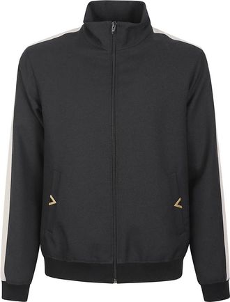 Valentino Garavani Homme, Sweatshirts et sweats &agrave; capuche, Noir, Taille: XL SweaT-shirt en nylon avec VGold