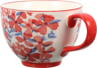 Pretyzoom Keramiktasse Mit Blumenmuster Und Gro&szlig;em Fassungsverm&ouml;gen Zum Erhitzen in Der Mikrowelle Vielseitig Einsetzbar F&uuml;r Kaffee Und Tee