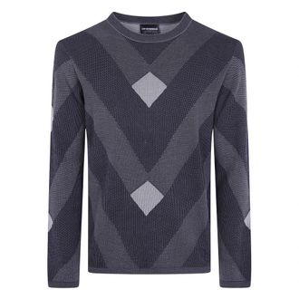 Emporio Armani Round-Neck Strickwaren - - Knitwear - Herren - Blau - M