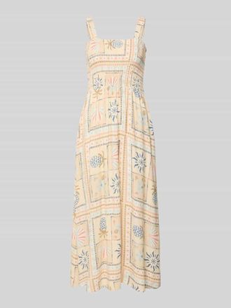Jake*s Casual Maxikleid aus Viskose-Mix mit Smok-Details