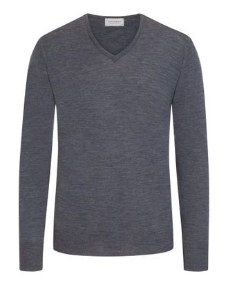 John Smedley Pullover aus reiner Schurwolle, V-Neck in