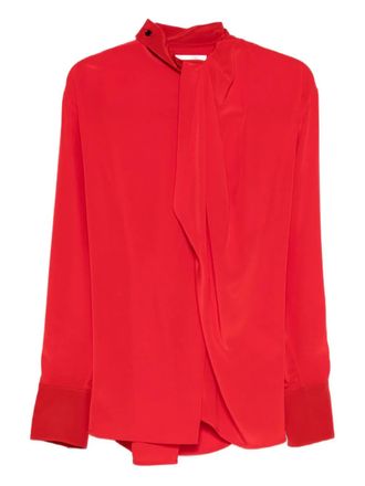Victoria Beckham Bluse mit Schleifenkragen - Rot