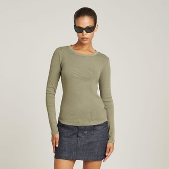 G-Star Overdyed Slim Top - Gr&uuml;n - Damen